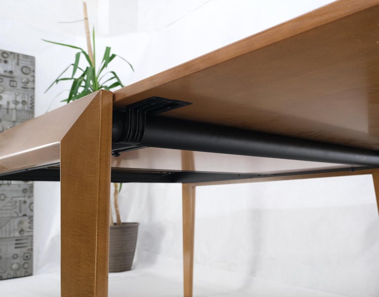 Cassina Large Square Flip Top Expandable Dining Conference Table Blond ...