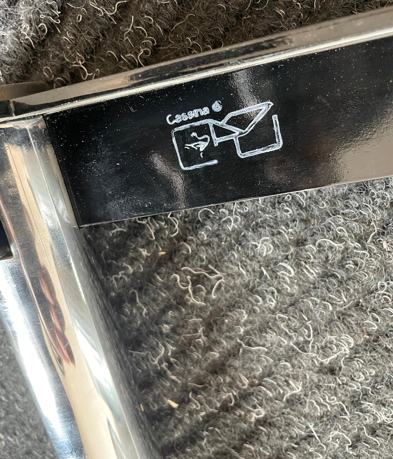 Cassina LC 10 Glass and Metal Low Coffee Table Square For Sale at 1stDibs