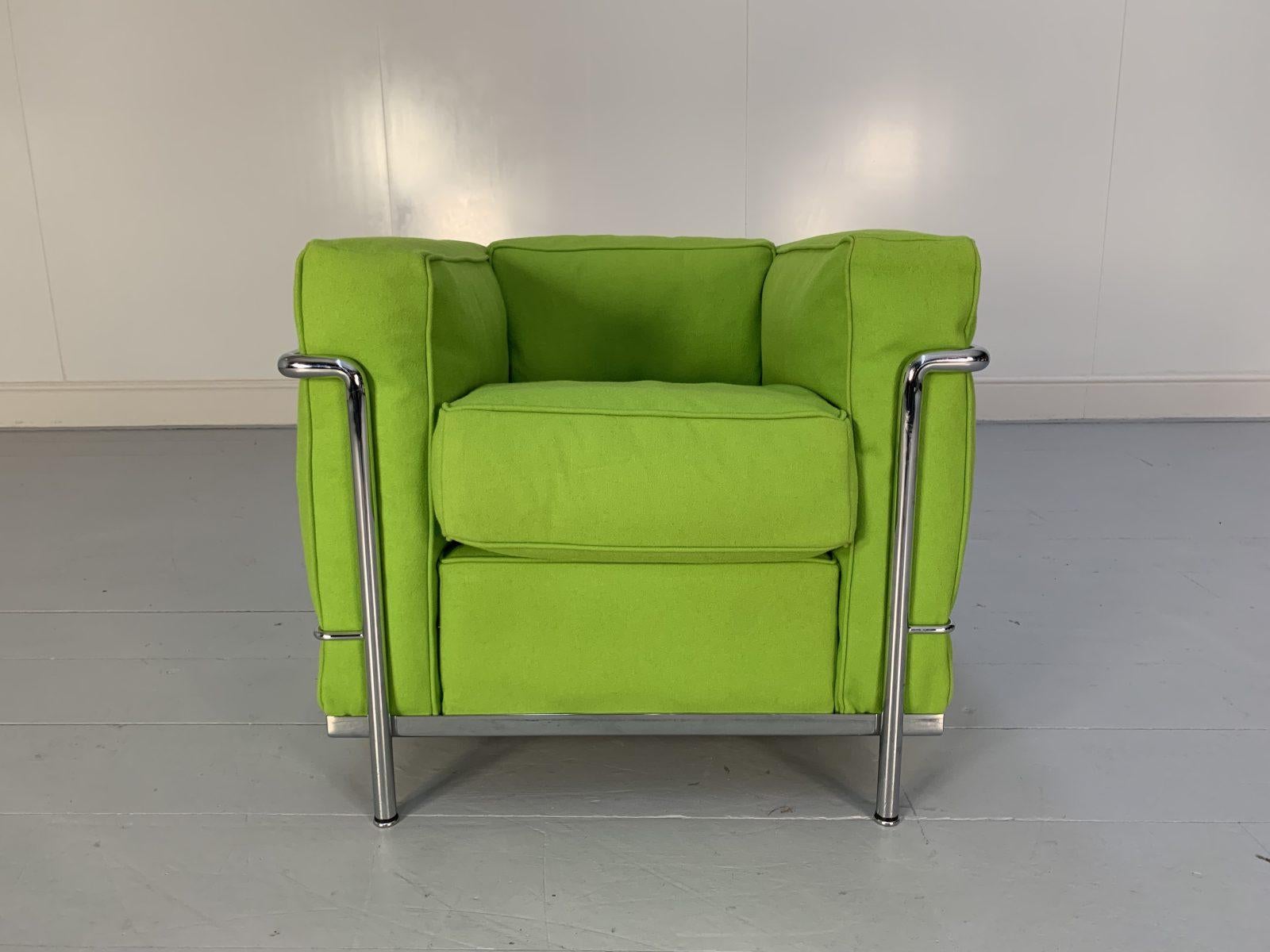 Cassina “LC2” Le Corbusier Armchair – In Lime Green Wool For Sale at ...