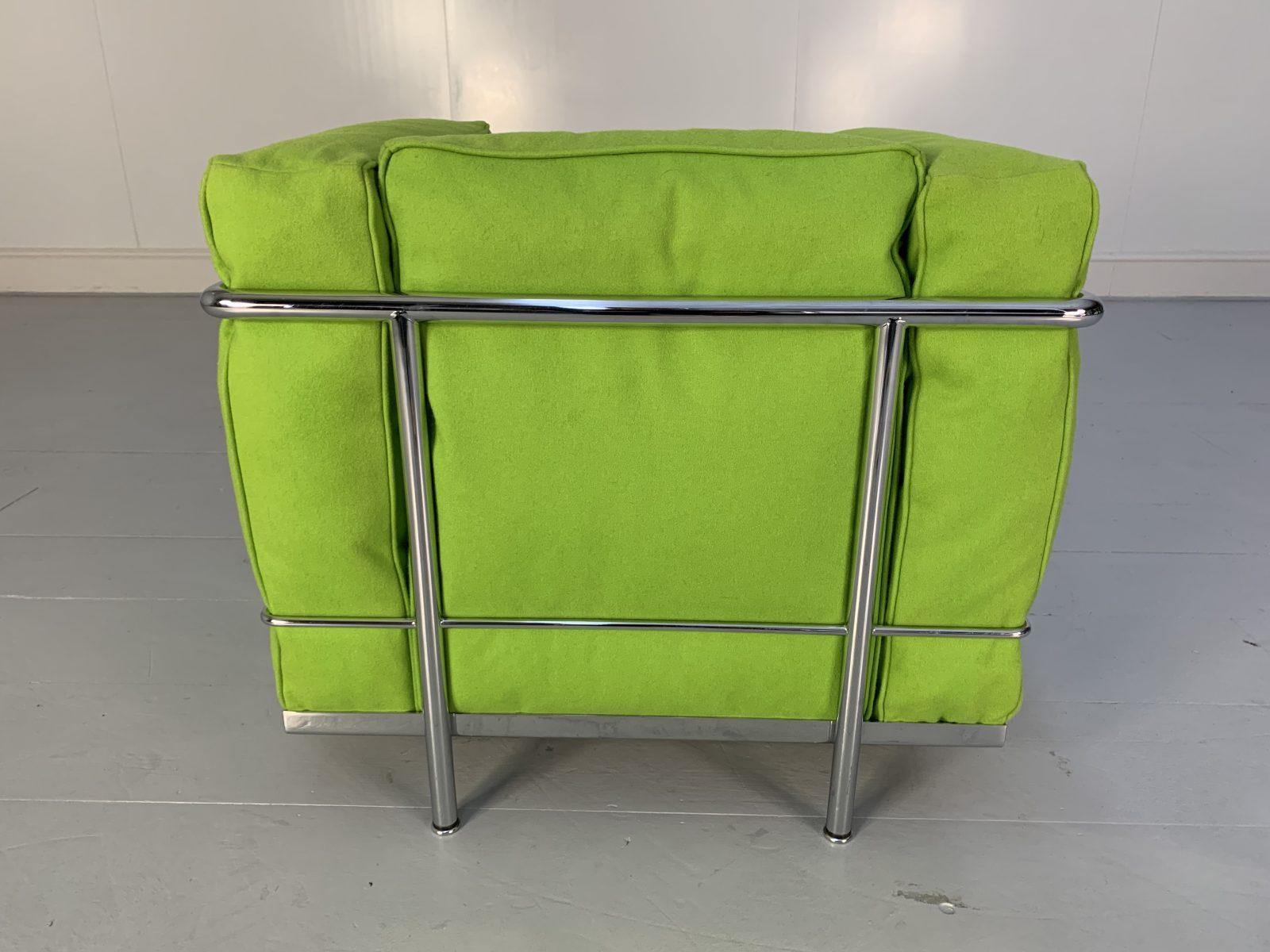 Cassina “LC2” Le Corbusier Armchair – In Lime Green Wool For Sale at ...