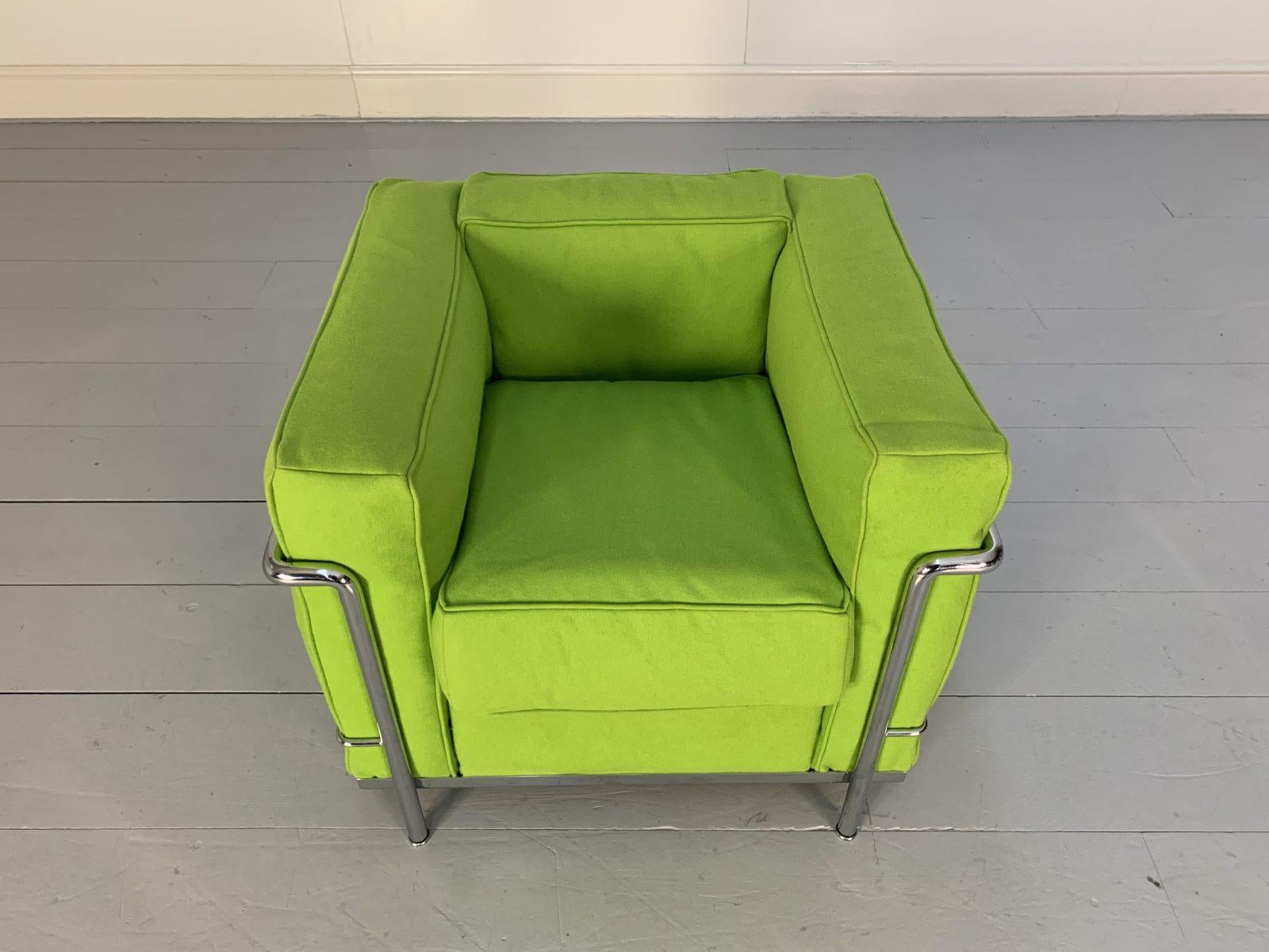 Cassina “LC2” Le Corbusier Armchair – In Lime Green Wool For Sale at ...