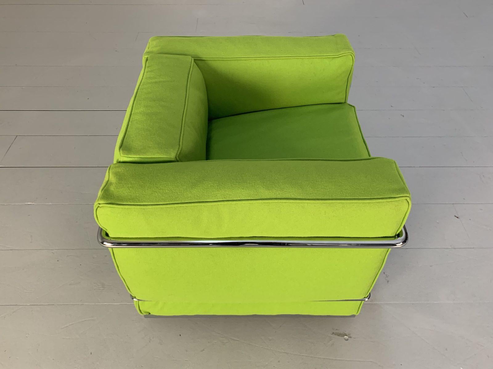 Cassina “LC2” Le Corbusier Armchair – In Lime Green Wool For Sale at ...