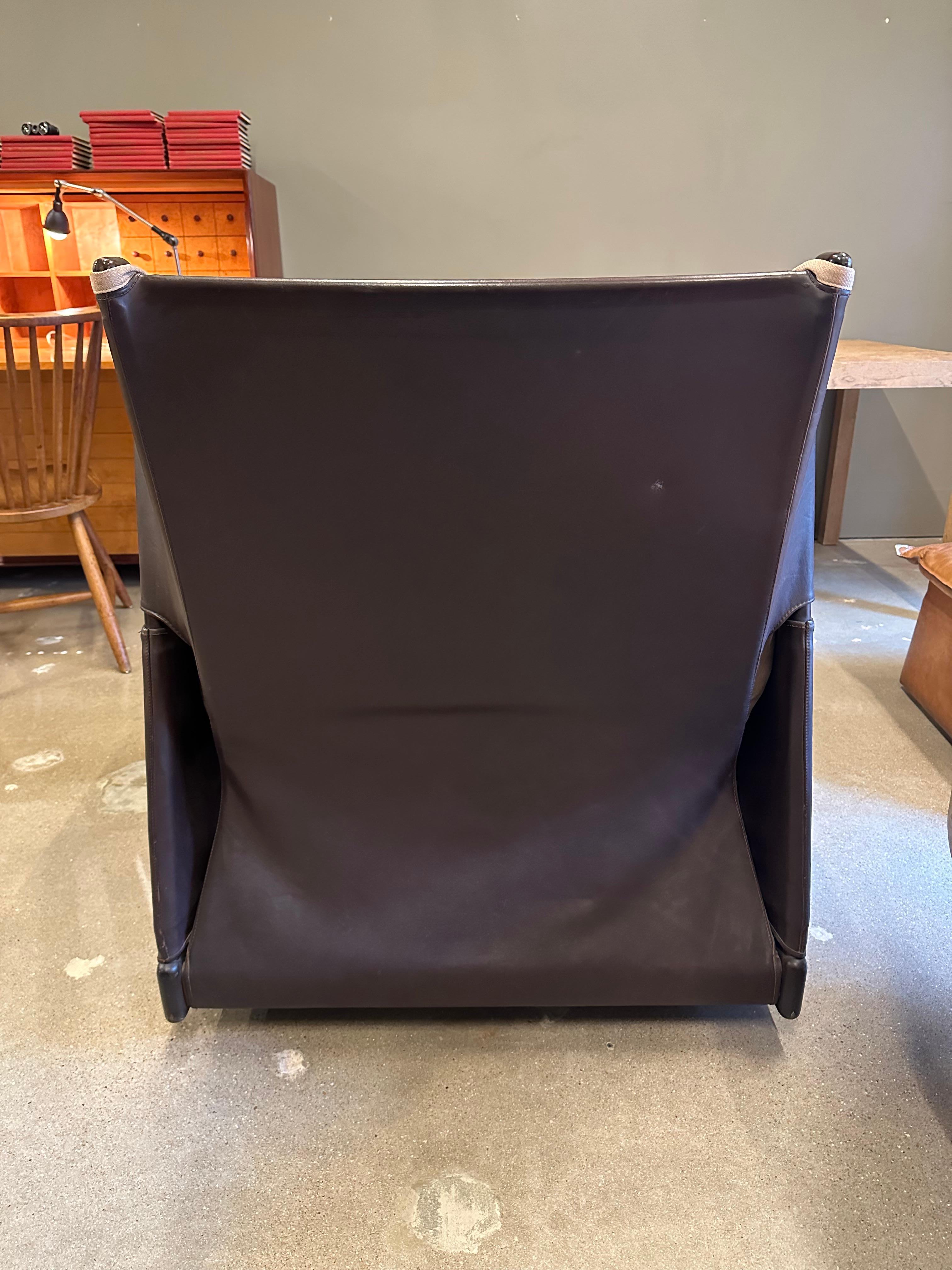 Cassina Leather Lounge Chair, Italy, 1970s-1980s For Sale at 1stDibs