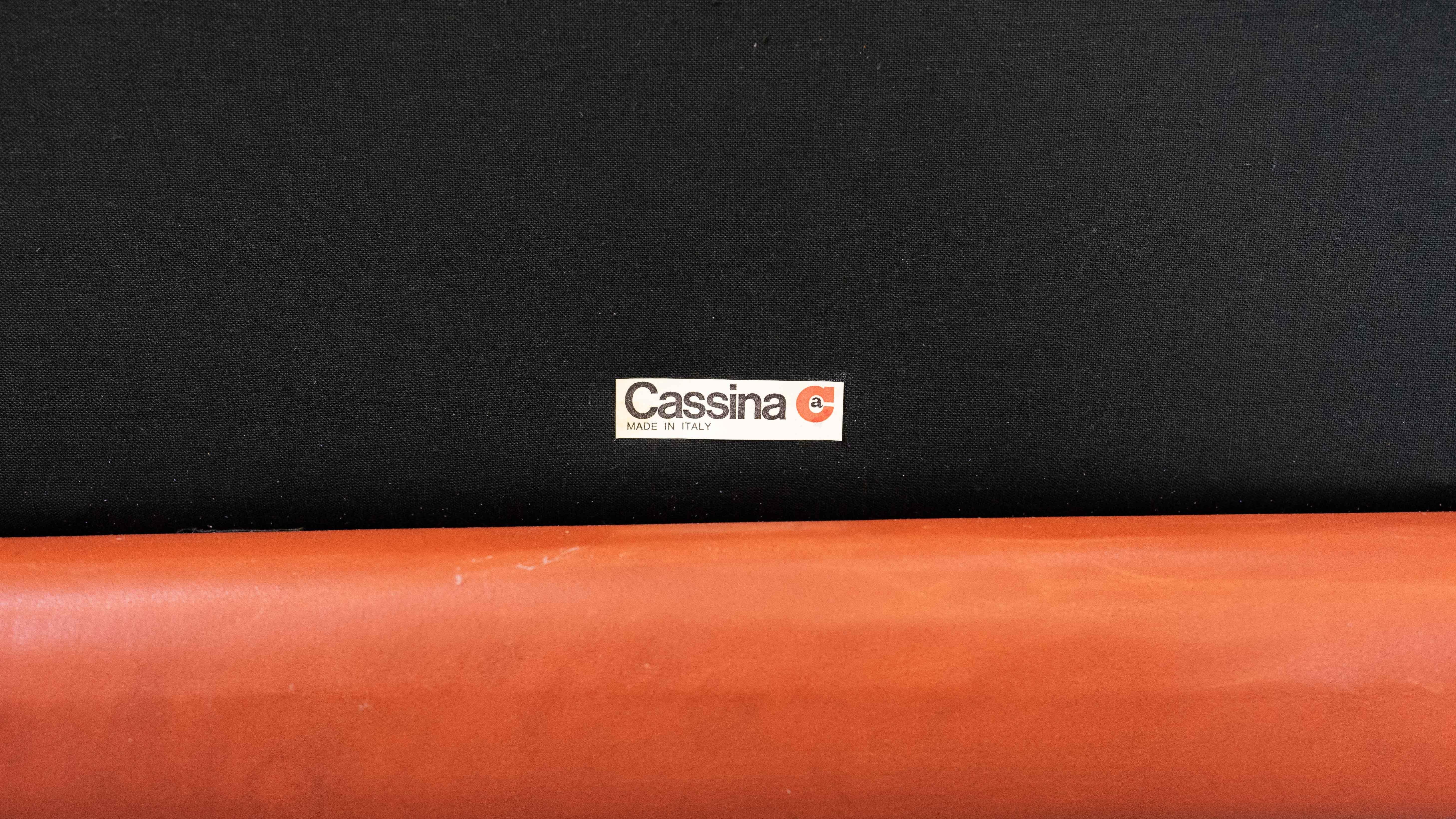 Cassina Maralunga 3 Seat Sofa in patinated red brown Leather by Vico ...