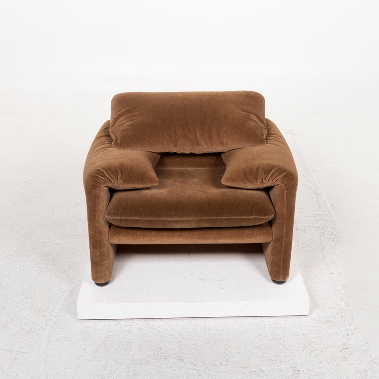 Cassina Maralunga Fabric Armchair Set Brown Function at 1stDibs