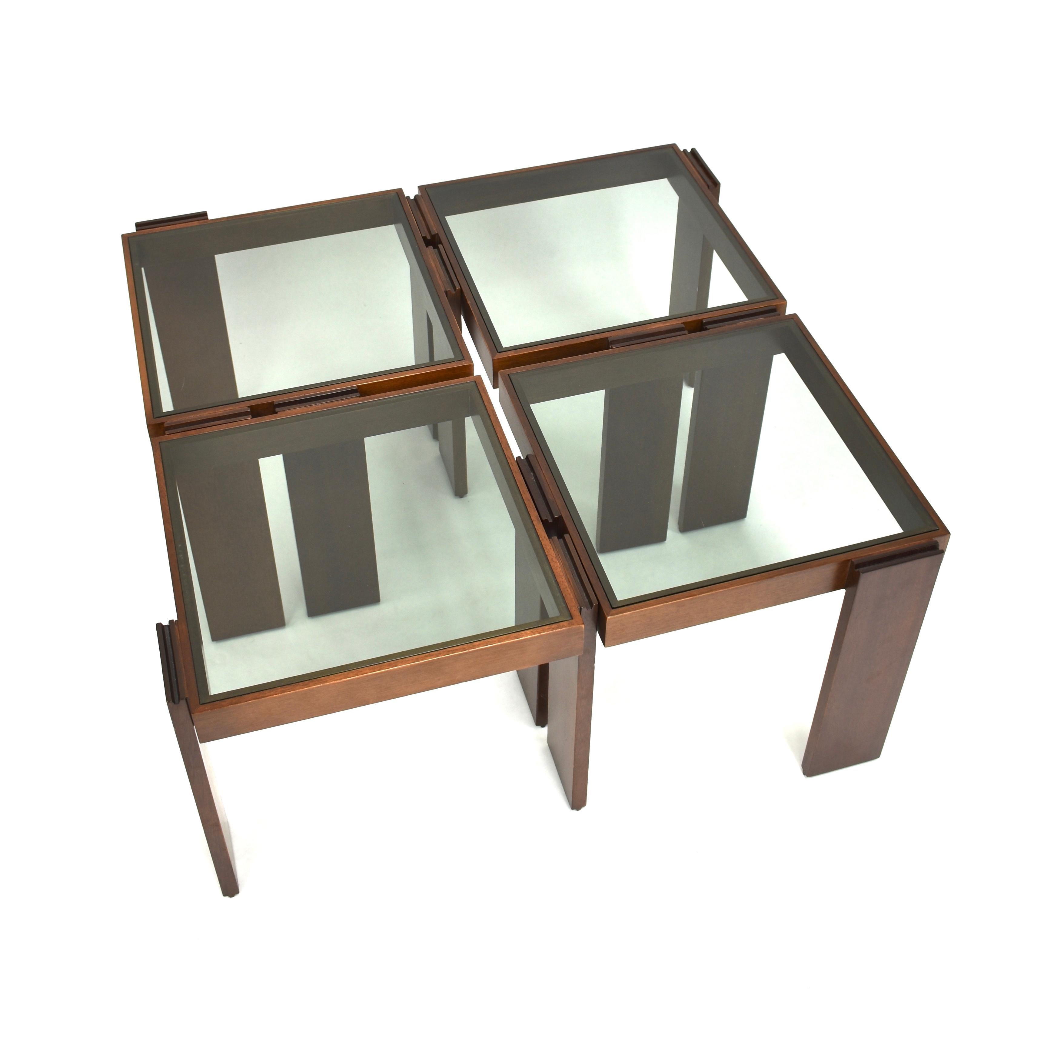 Cassina Modular Set of Four Stackable Nesting Tables by Gianfranco ...