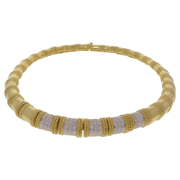 Cassis Caravelle 1.25 Carat Diamond Necklace 18 Karat Yellow Gold 127.9 ...