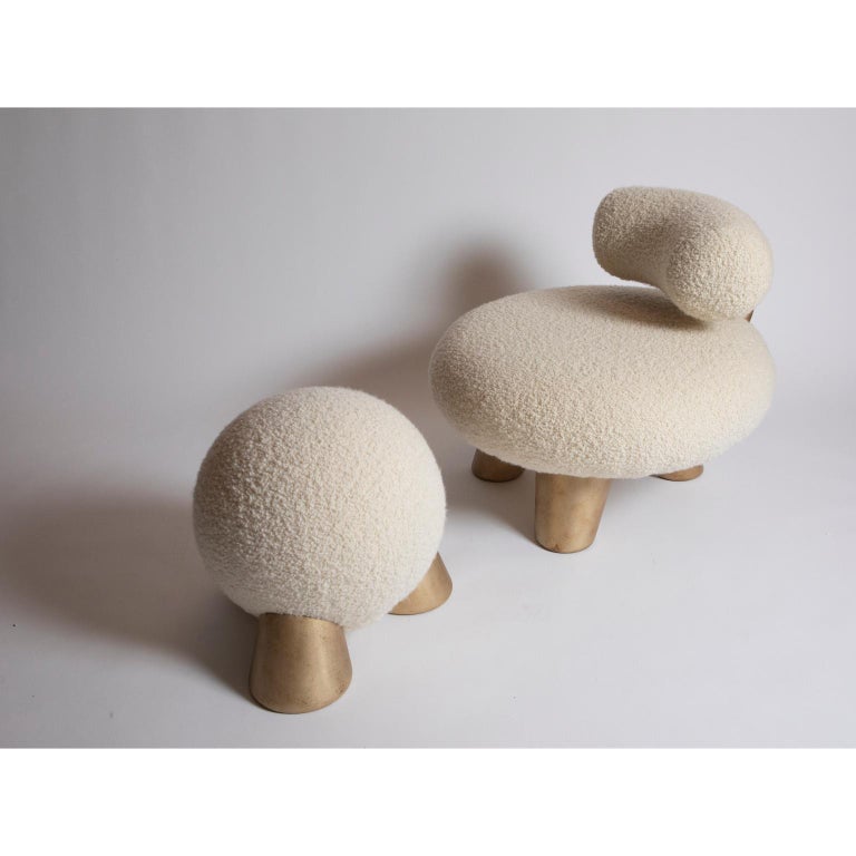 Cast Brass Fur Atlas Stool by Pietro Franceschini For Sale at 1stDibs