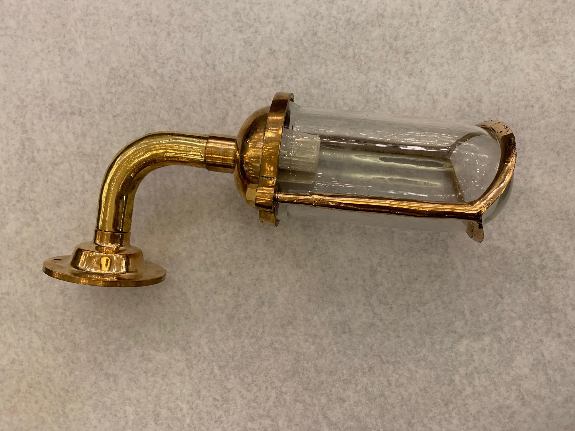 Cast Brass Glass Nautical Ship Wall Sconce Light at 1stDibs | nautical ...