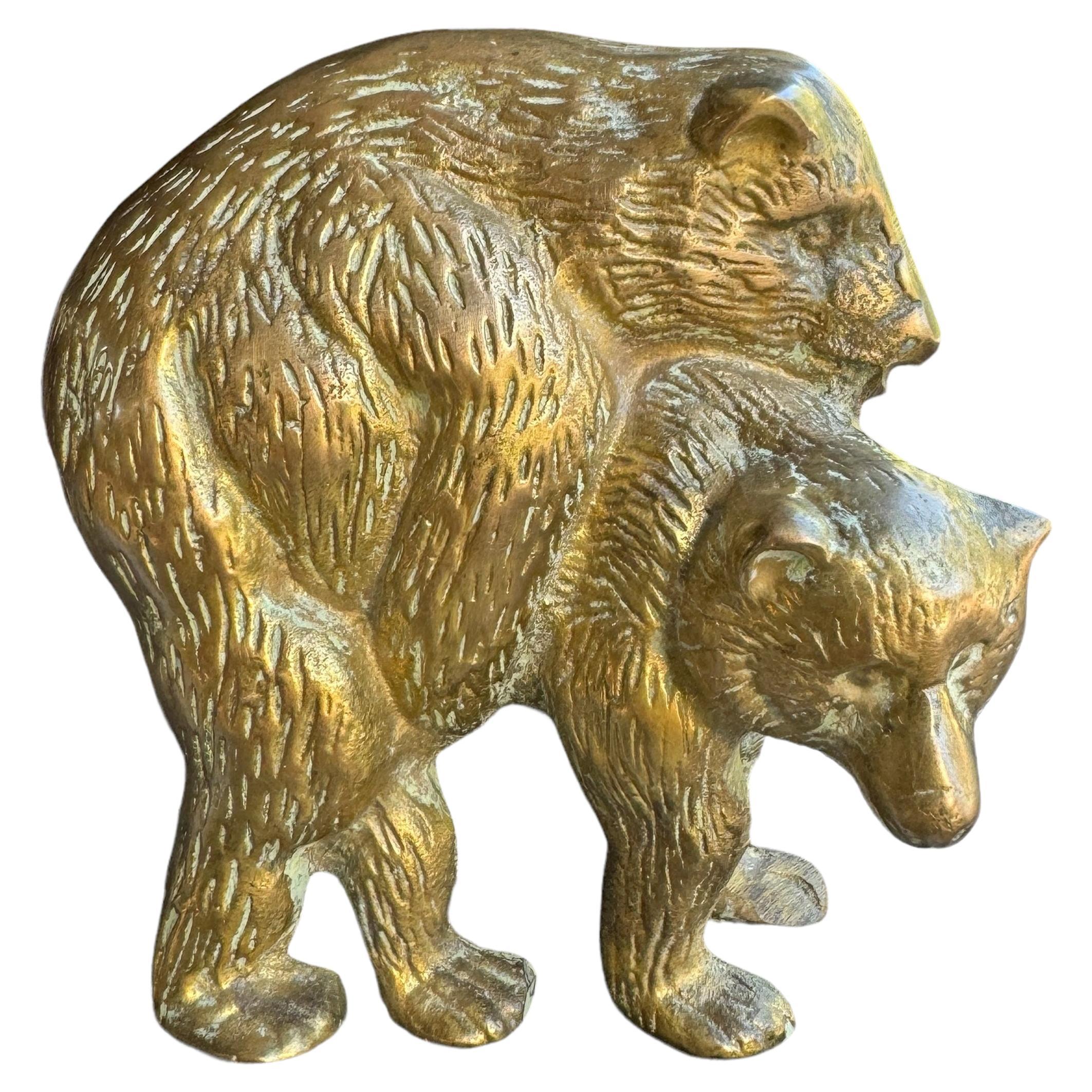 Cast Brass Mating Bears Sculpture at 1stDibs | brass bears mating