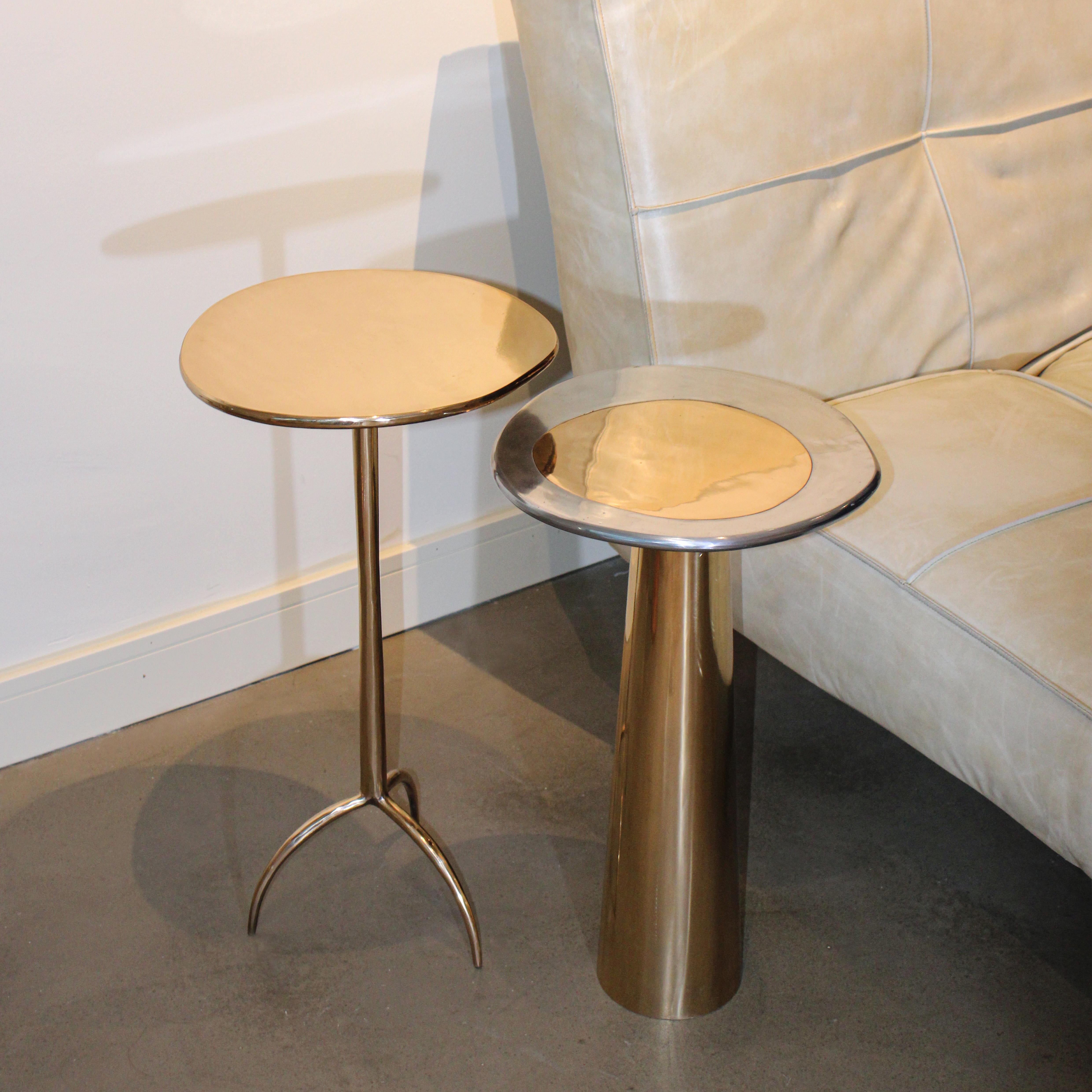 Cast Bronze and Aluminum Cone Side Table by Studio Sunt For Sale at 1stDibs