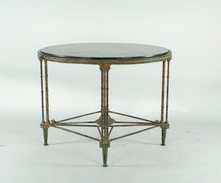 Cast Bronze and Stone Top Table at 1stDibs