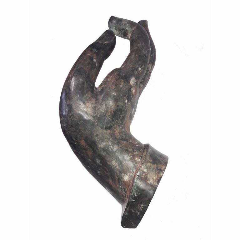 Cast Bronze Buddha Hand Sculpture, Mid-20th Century at 1stDibs