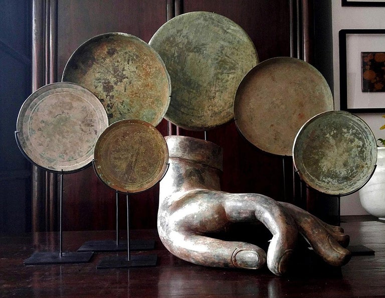 Cast Bronze Buddha Hand Sculpture, Mid-20th Century at 1stDibs