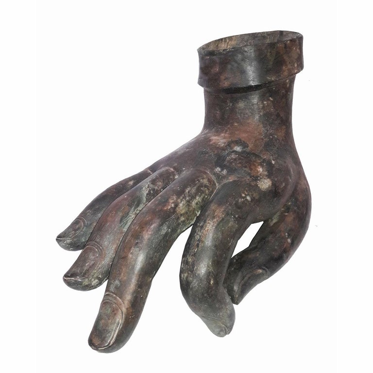 Cast Bronze Buddha Hand Sculpture, Mid-20th Century at 1stDibs