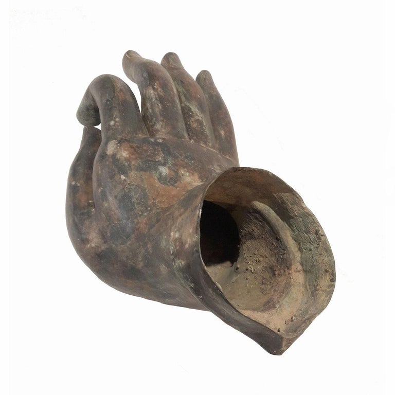 Cast Bronze Buddha Hand Sculpture, Mid-20th Century at 1stDibs
