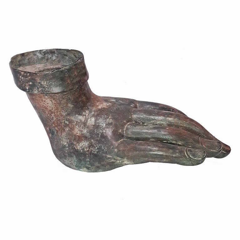 Cast Bronze Buddha Hand Sculpture, Mid-20th Century at 1stDibs