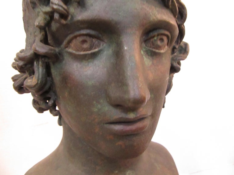 Cast Bronze Bust of Apollo on a Sienna Marble Base at 1stDibs