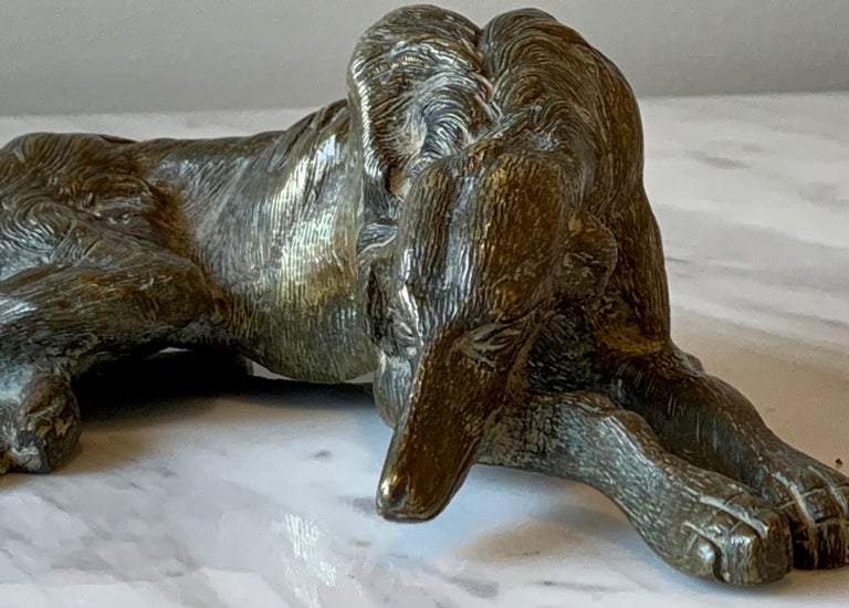 Cast Bronze Dog Sculpture at 1stDibs