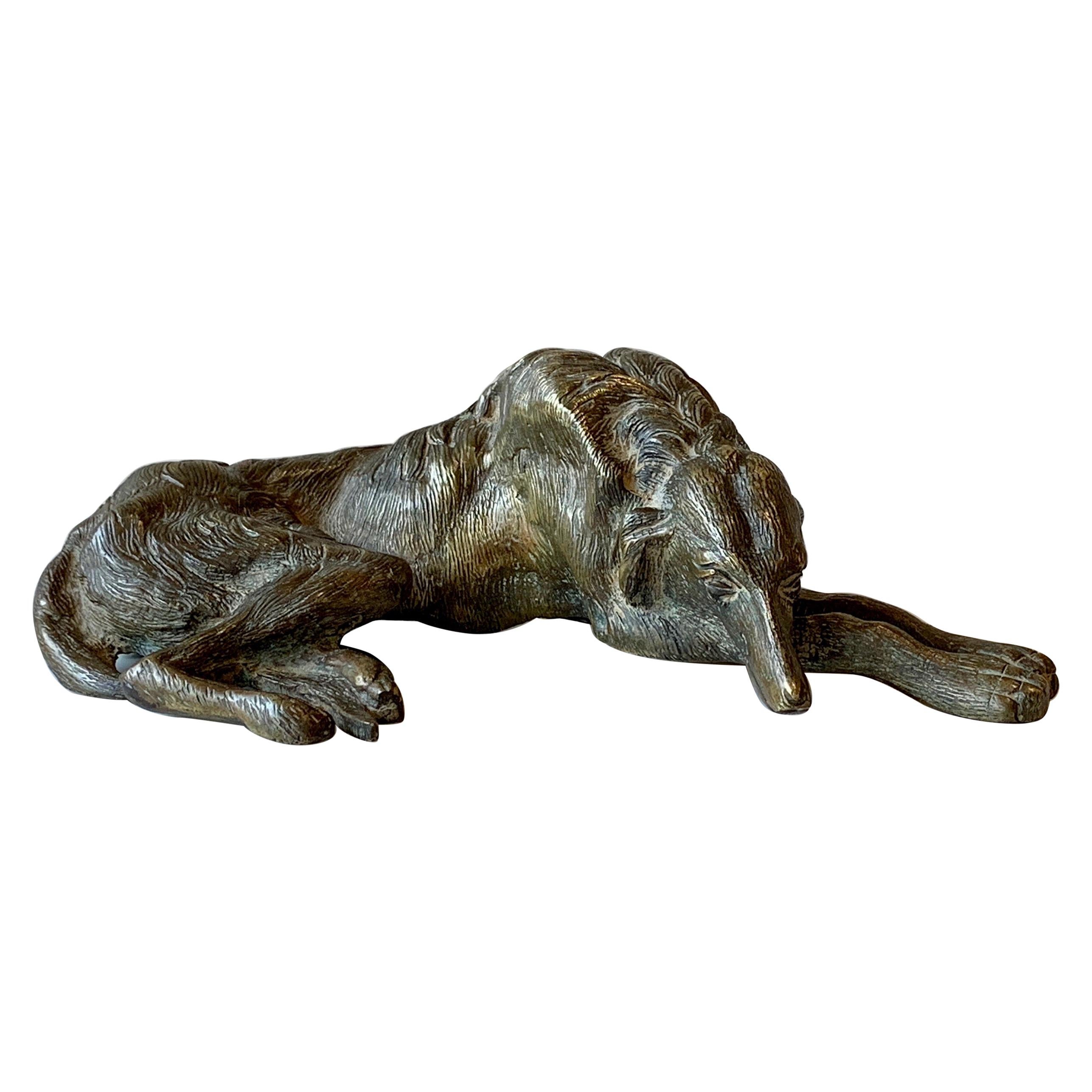 Cast Bronze Dog Sculpture at 1stDibs