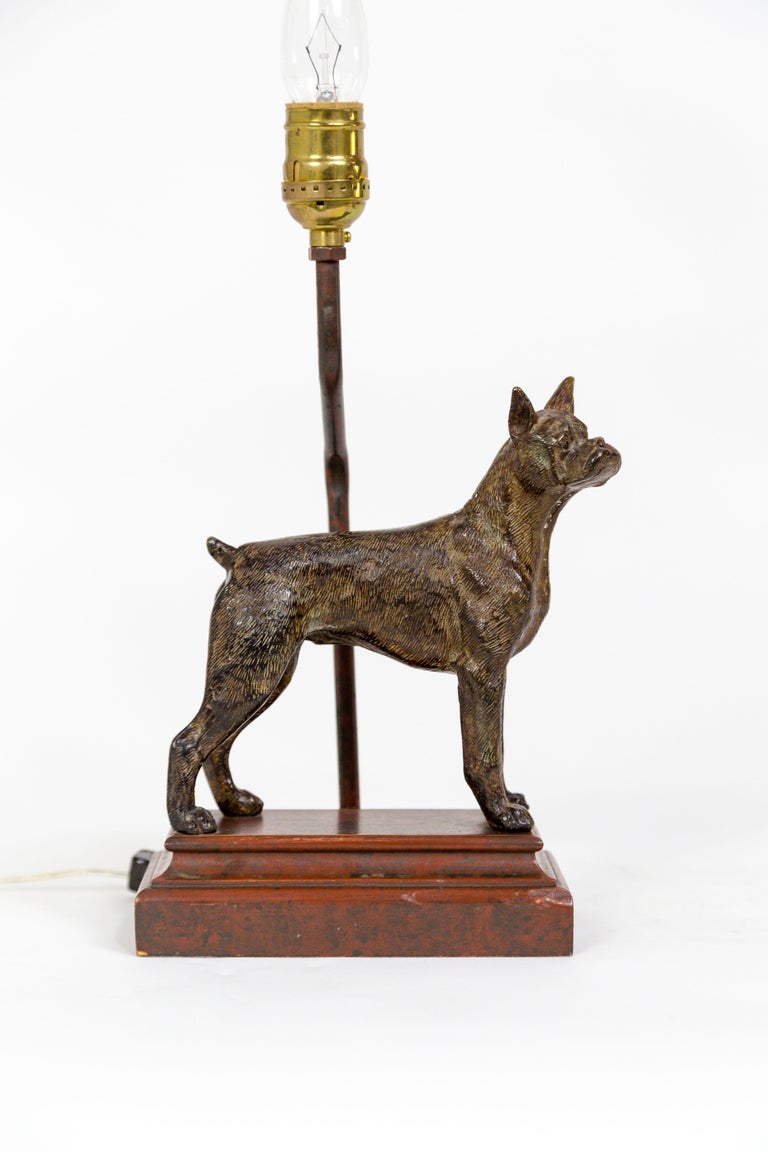 Cast Bronze Dog Sculpture Lamp at 1stDibs