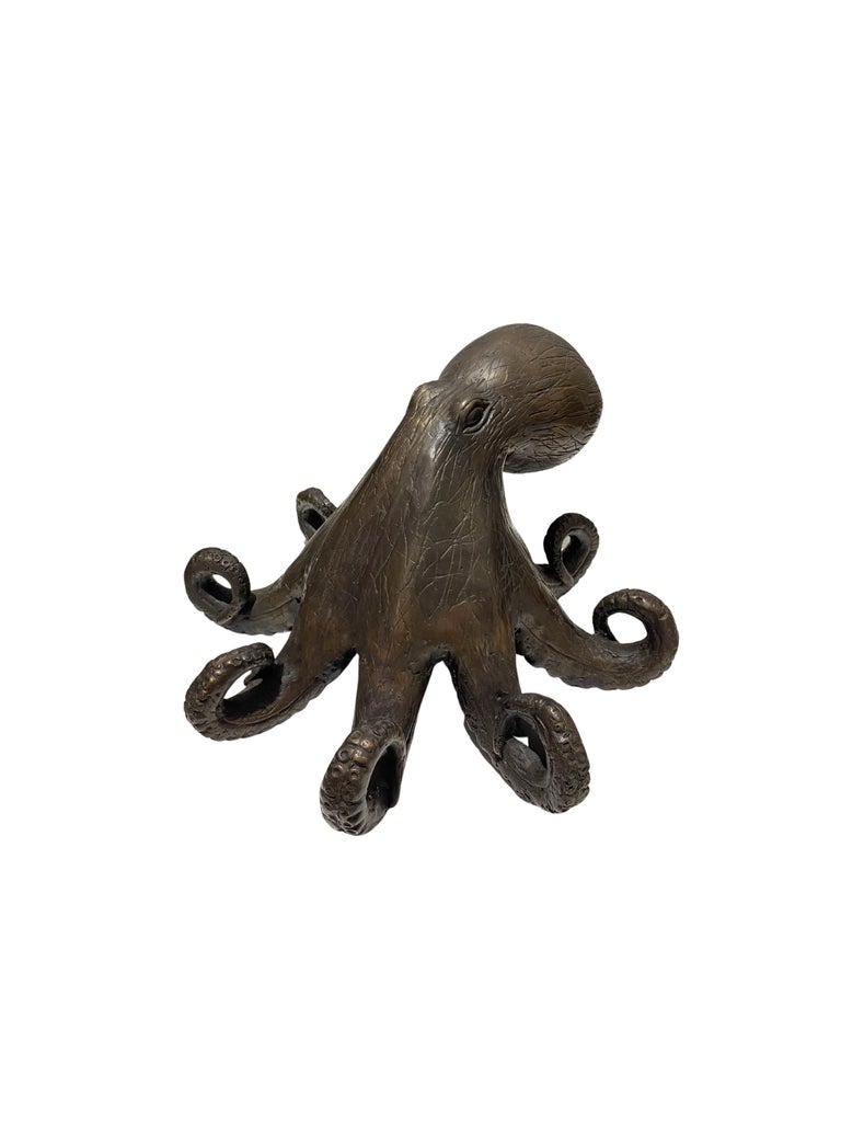 Cast Bronze Octopus Sculpture For Sale at 1stDibs