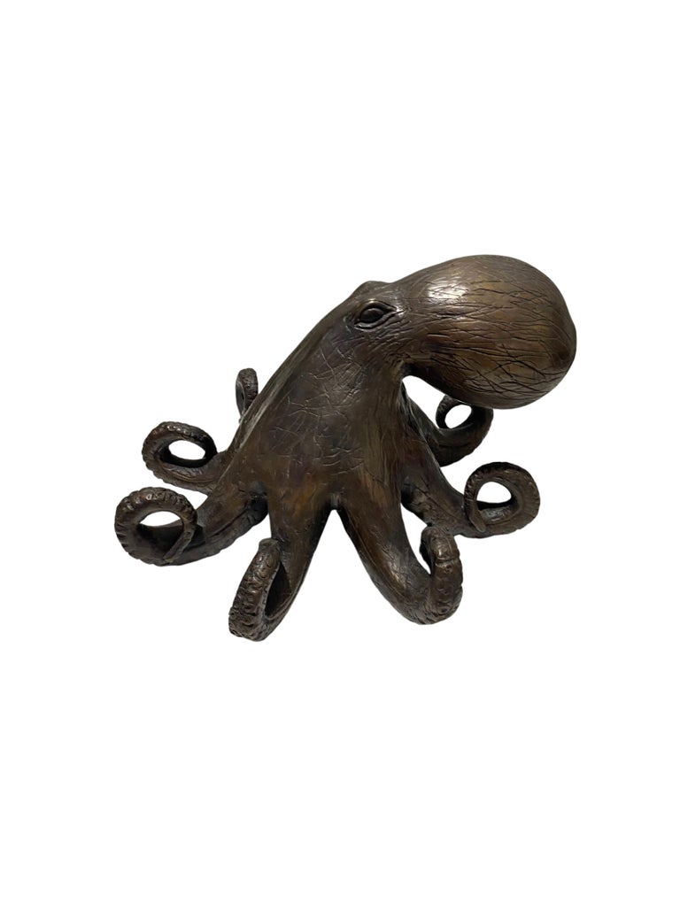 Cast Bronze Octopus Sculpture For Sale at 1stDibs