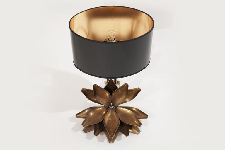 Cast Bronze "Water" Table Lamp For Sale at 1stDibs