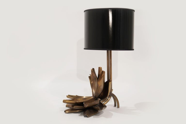 Cast Bronze "Water" Table Lamp For Sale at 1stDibs