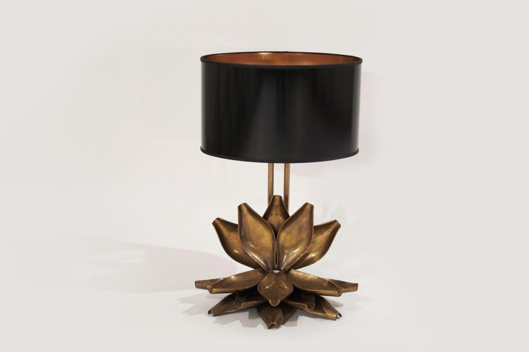 Cast Bronze "Water" Table Lamp For Sale at 1stDibs