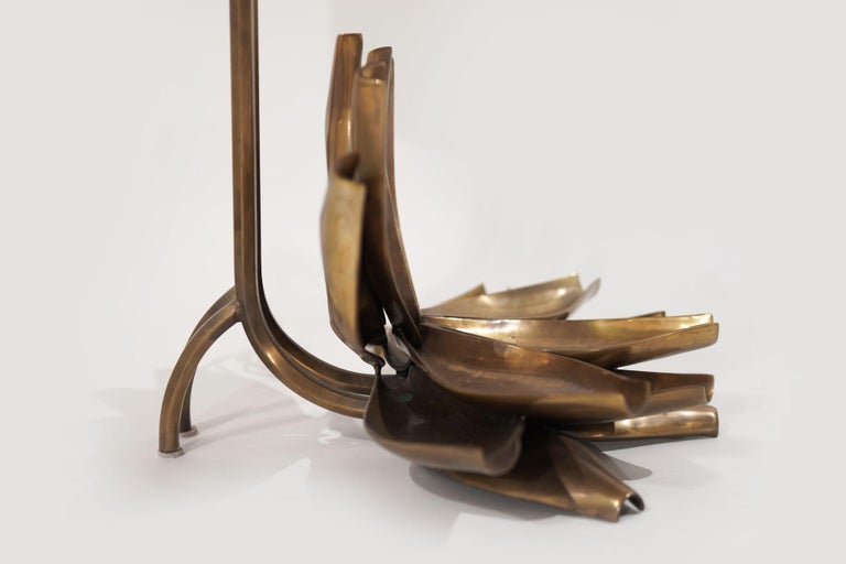 Cast Bronze "Water" Table Lamp For Sale at 1stDibs