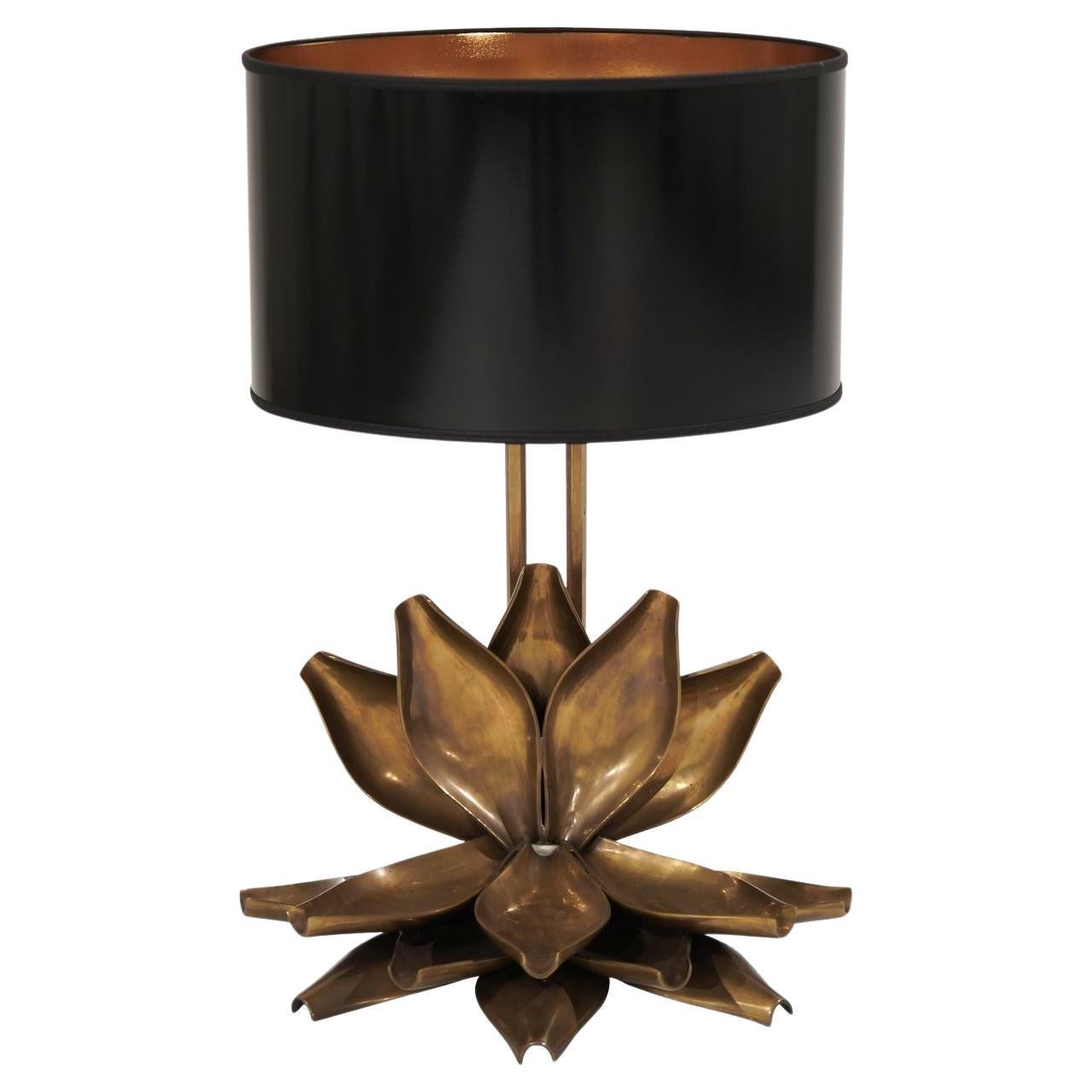 Tribeca Table Lamp with Cast Bronze and Ebonized Oak For Sale at 1stDibs