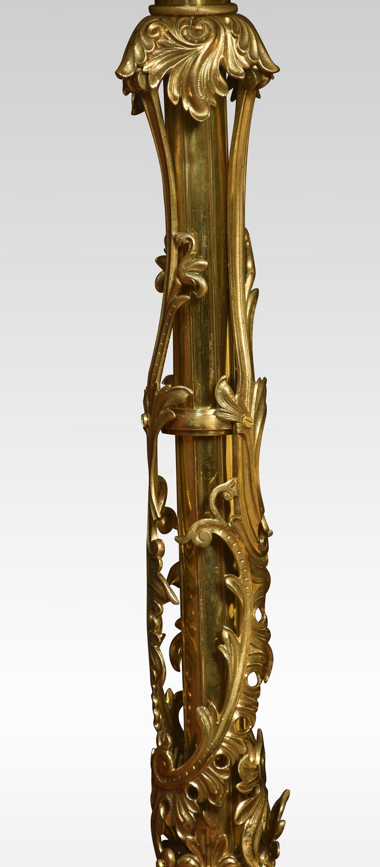 Cast Gilt-Brass Telescopic Standard Lamp For Sale at 1stDibs