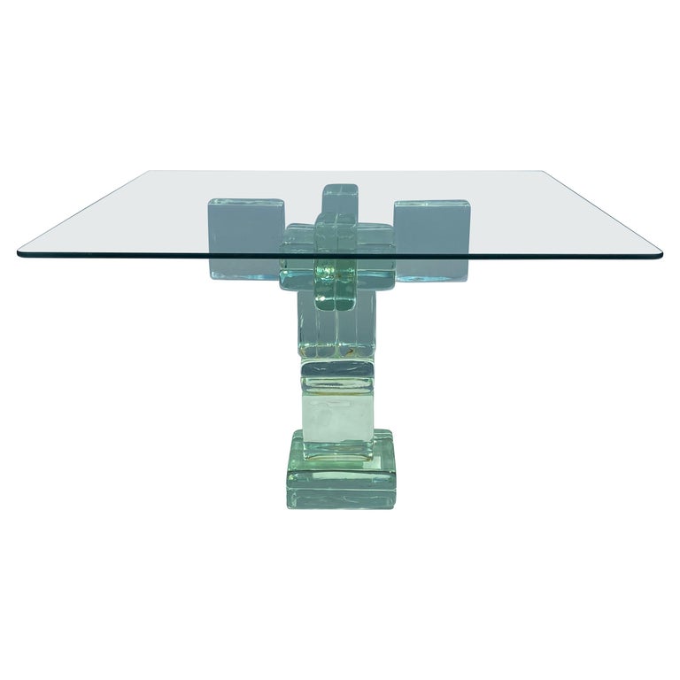 Cast Glass Blocks Side / End Table For Sale at 1stDibs