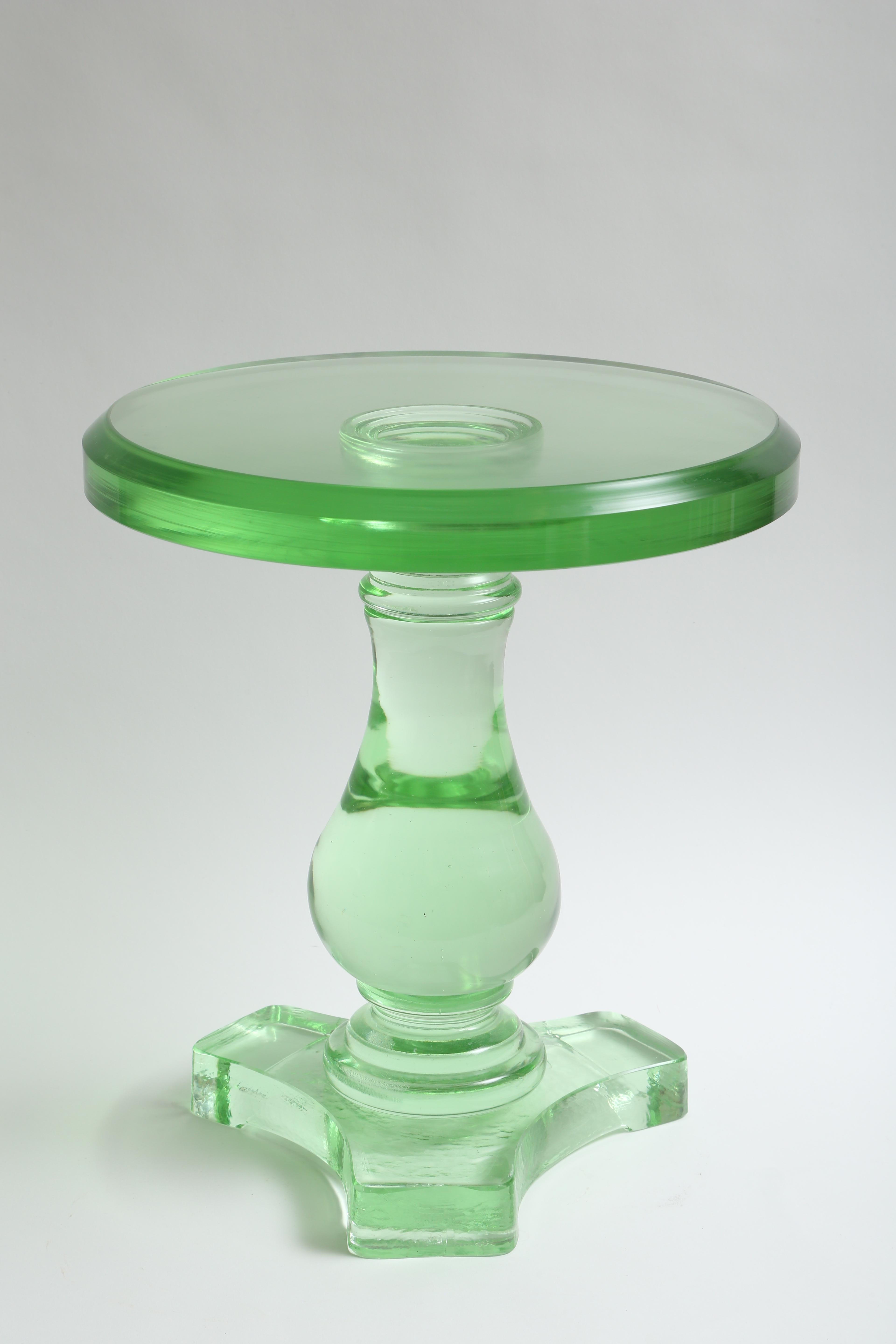 Cast Glass Table by Wicker Works at 1stDibs