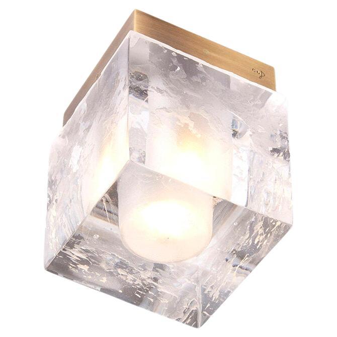 Cast Glass With Patinated Brass Ceiling Light, Nebula White by Garnier ...