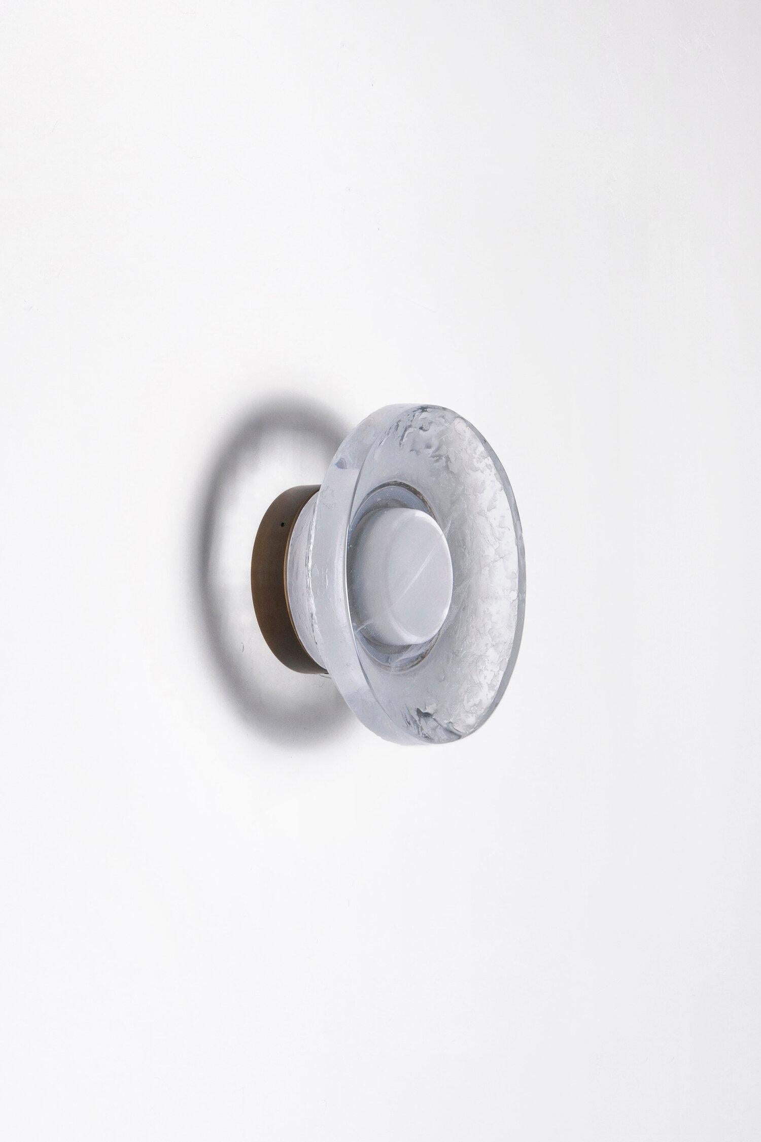 Cast Glass With Patinated Brass Wall Sconce, Retina White by Garnier ...