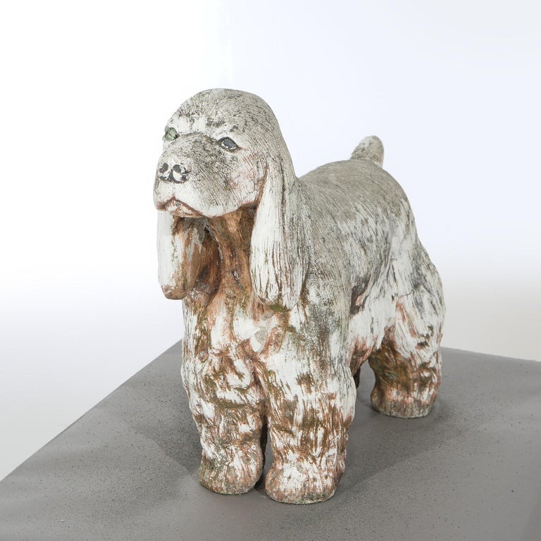 Cast Hard Stone Garden Statue of Dog, Cocker Spaniel, 20th Century For ...