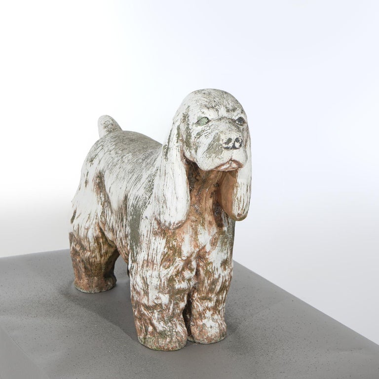 Cast Hard Stone Garden Statue of Dog, Cocker Spaniel, 20th Century For ...