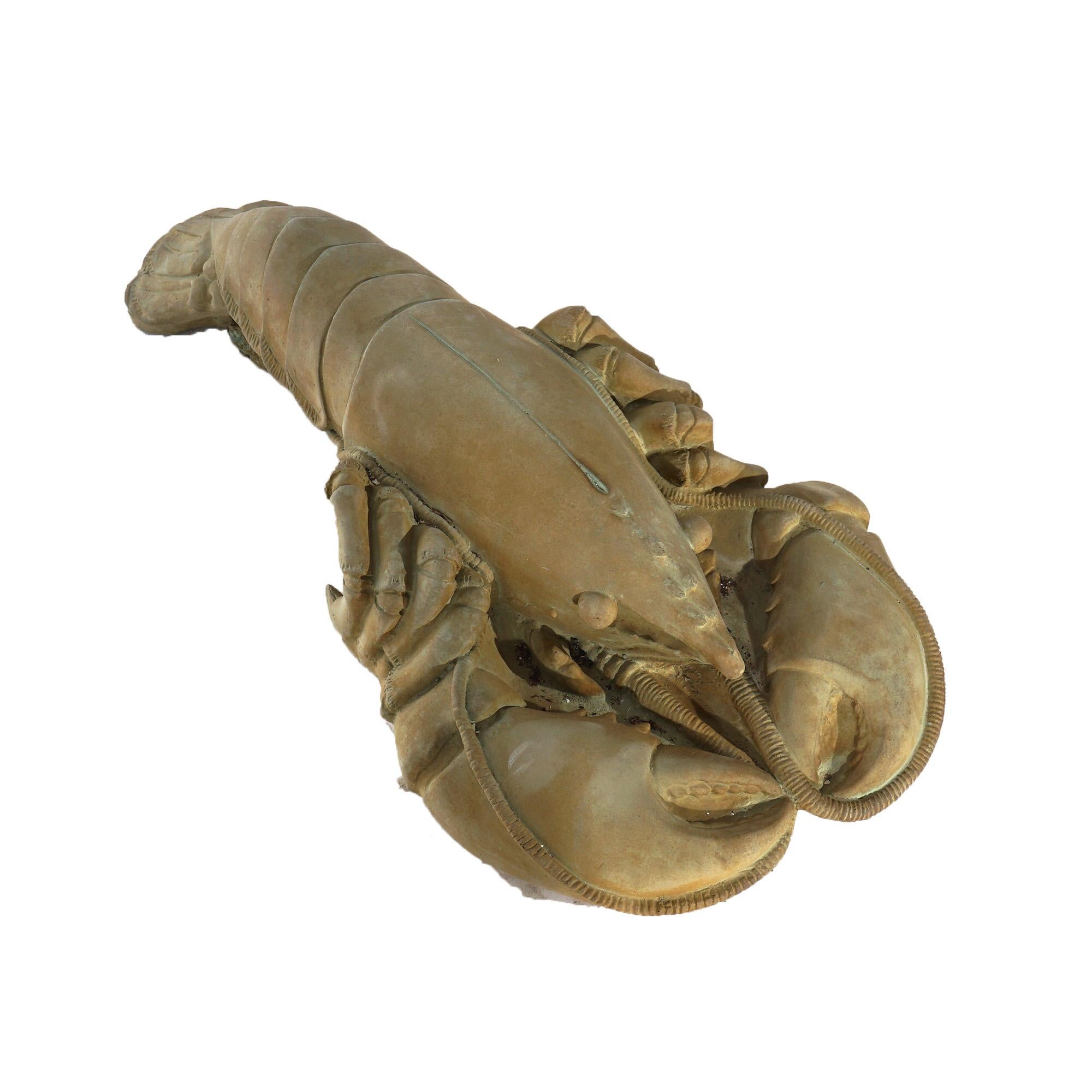 Cast Hard Stone Rock Lobster Garden Statue For Sale at 1stDibs
