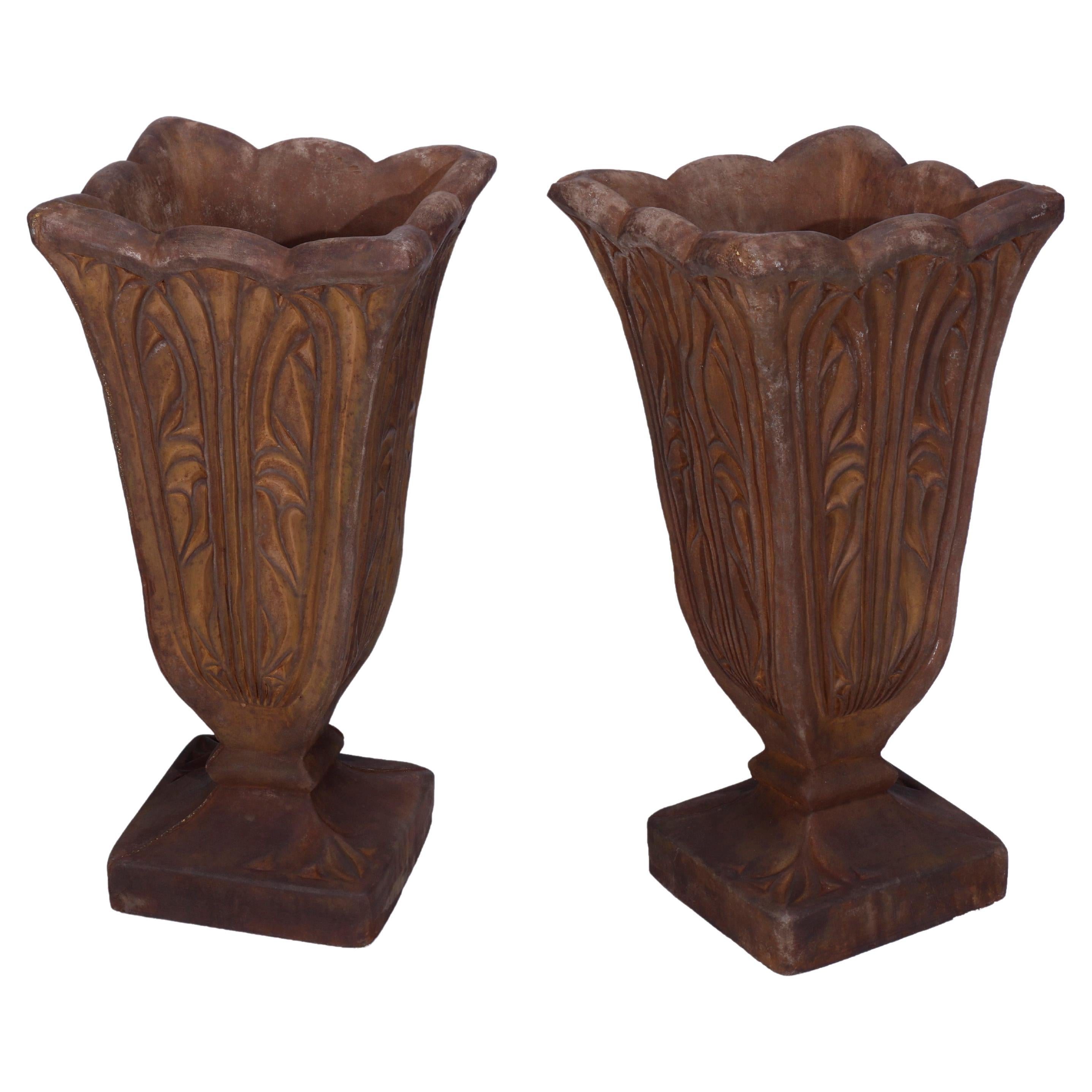 Pair of Crucibles in Volcanic Stone Textured Finish For Sale at 1stDibs