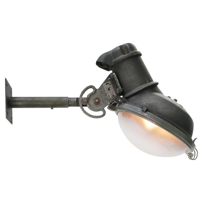 Cast Industrial Frosted Glass wall light by Crouse Hinds, Toronto ...