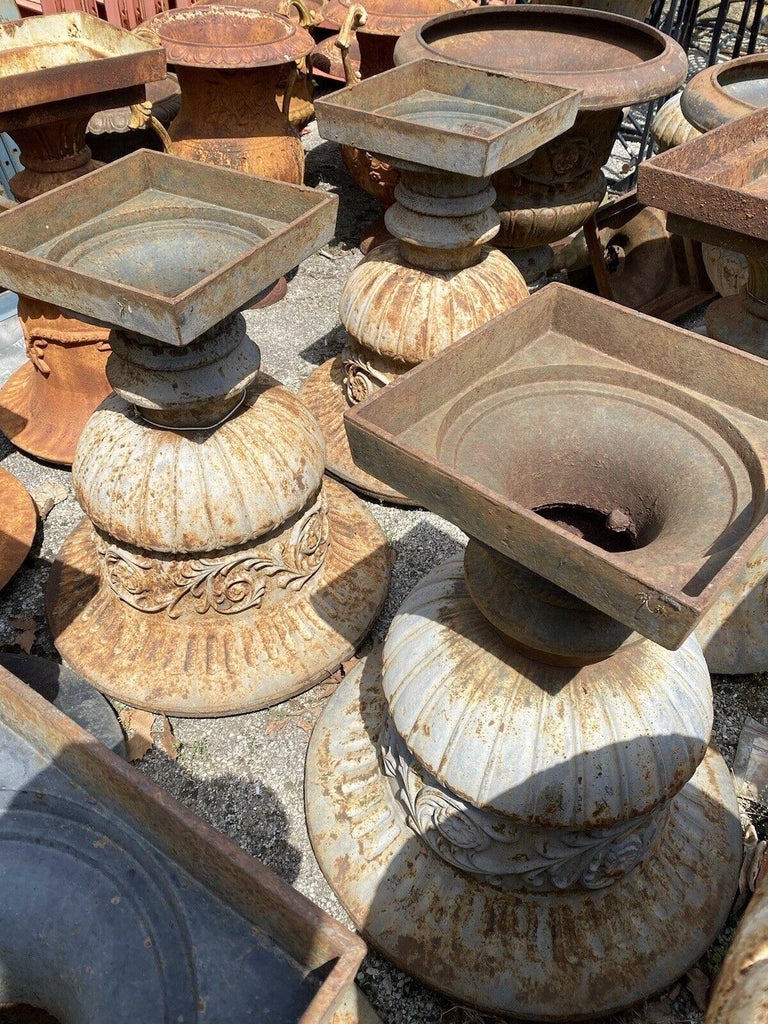 Cast Iron French Style Round Garden Campana Urn Outdoor Planter Pot For ...