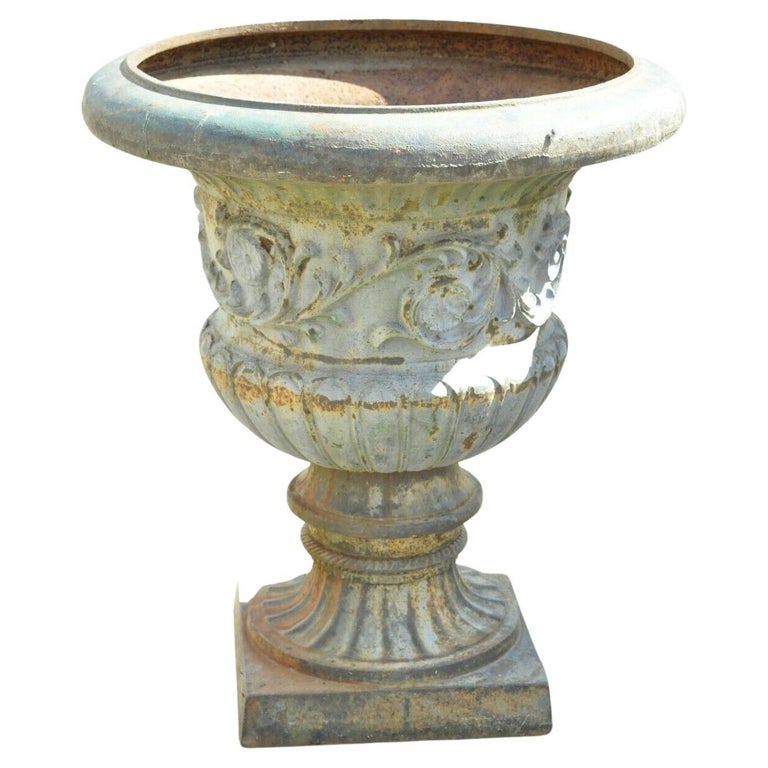 Cast Iron French Style Round Garden Campana Urn Outdoor Planter Pot For ...