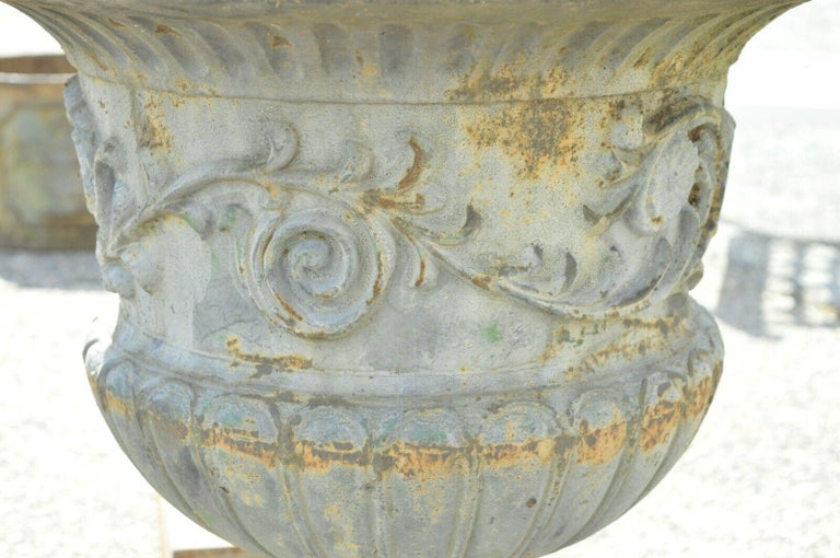 Cast Iron French Style Round Garden Campana Urn Outdoor Planter Pot For ...