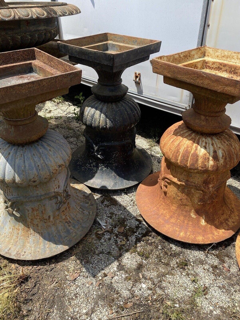 Cast Iron French Style Round Garden Campana Urn Outdoor Planter Pot For ...