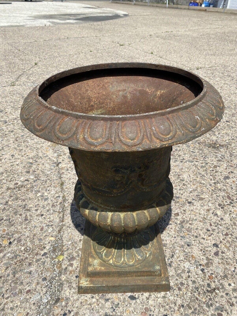 Cast Iron French Style Round Garden Campana Urn Outdoor Planter Pot For ...