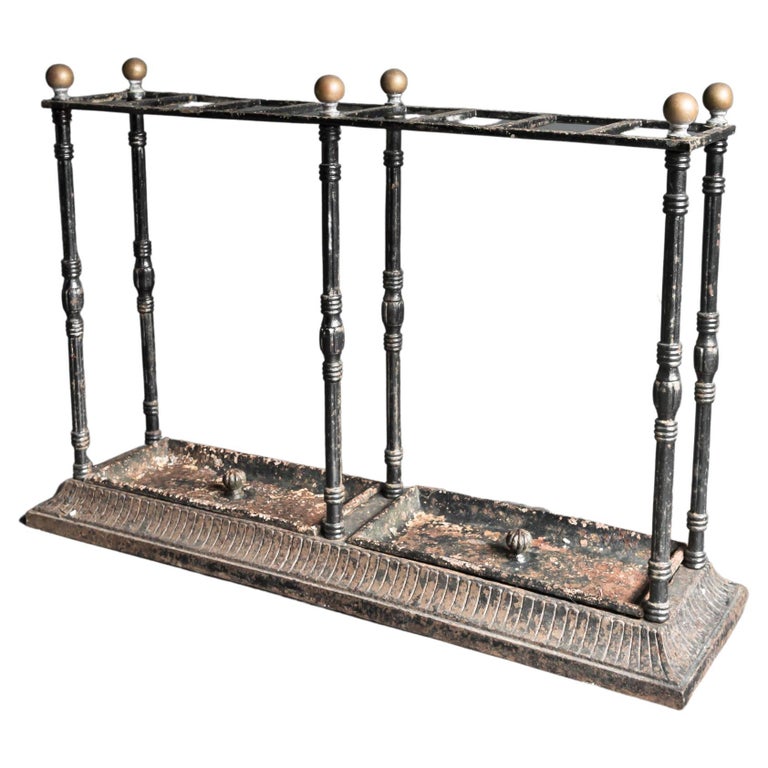 Cast Iron and Brass Umbrella Stand in Coalbrooke Dale Style For Sale at ...