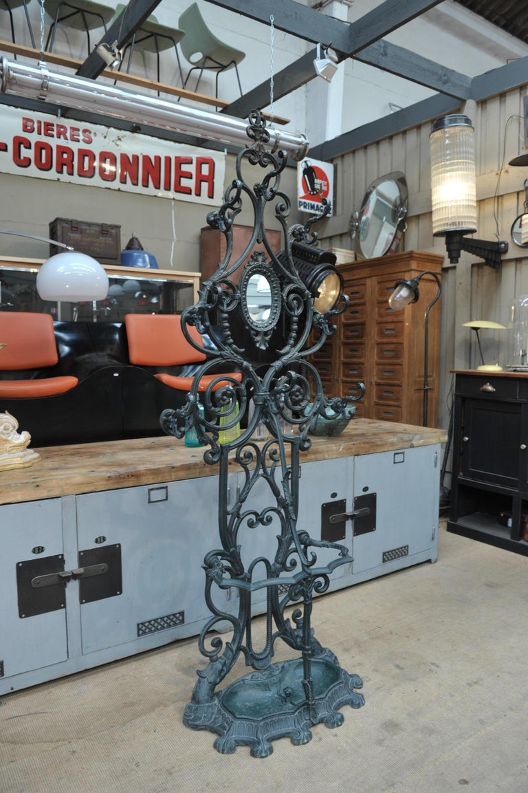 Cast Iron Art Nouveau Style Coat Rack and Umbrella Stand For Sale at ...