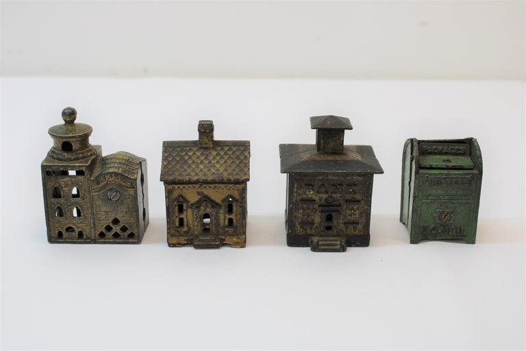 Cast Iron Banks 'Set of 4' For Sale at 1stDibs
